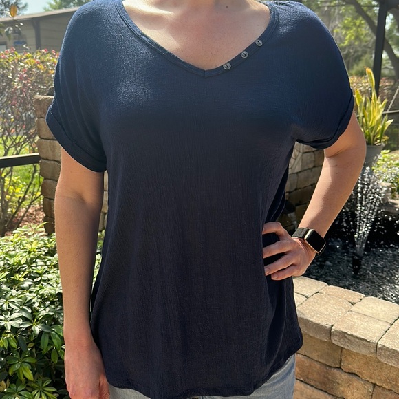 Dept 222 | Tops | Dept 222 Short Sleeve Button Detail Shirt | Poshmark